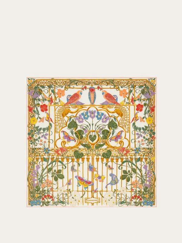 FERRAGAMO Liberty Print Silk Scarf - Ivory