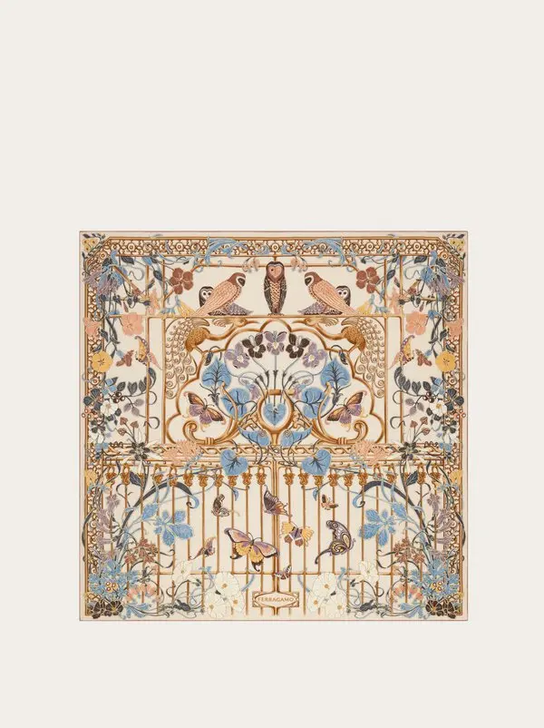 FERRAGAMO Liberty Print Silk Scarf - Brown