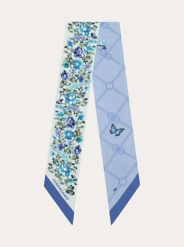 FERRAGAMO Ramages Print Silk Mini Bandeau - Blue