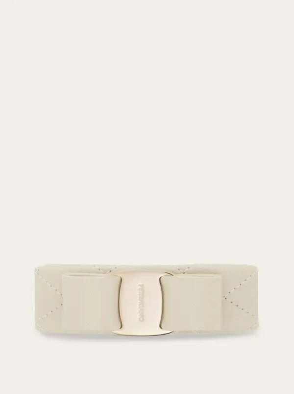 FERRAGAMO Vara Bow Matelassé Hair Clip - White