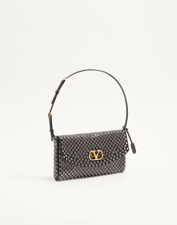 Valentino Garavani Devain Small Shoulder Bag With Eyelets