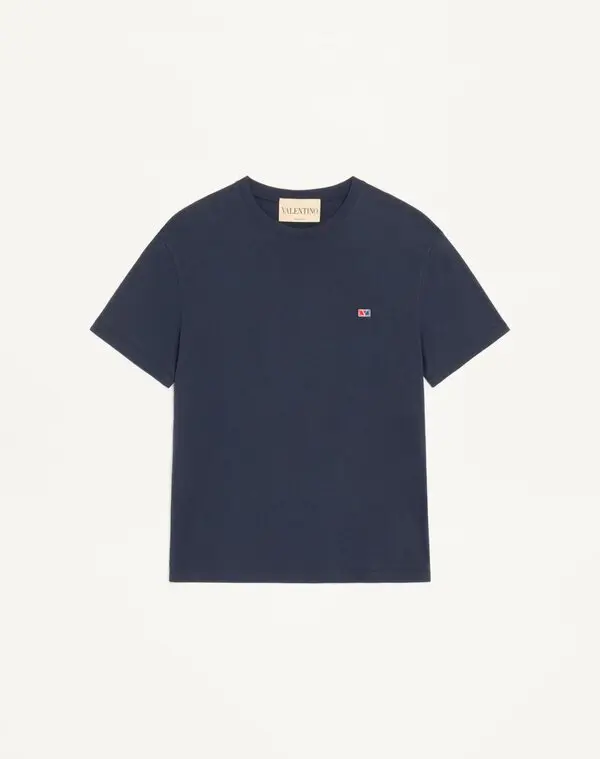 Valentino Garavani Cotton Jersey T-shirt With Vlogo Signature Patch