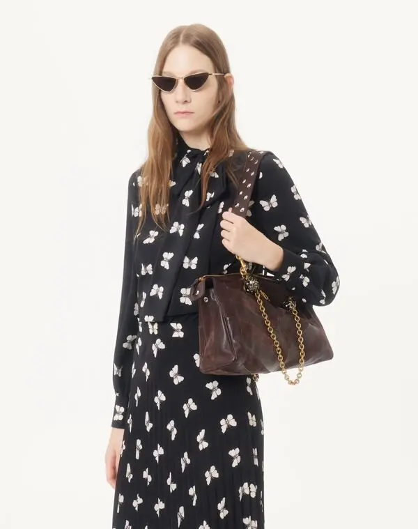Valentino Garavani Shirt In Butterflow Print Crepe De Chine