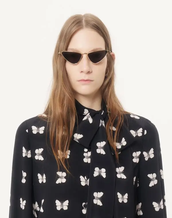 Valentino Garavani Shirt In Butterflow Print Crepe De Chine