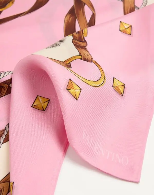 Valentino Garavani Silk Scarf With Stud Framed Print