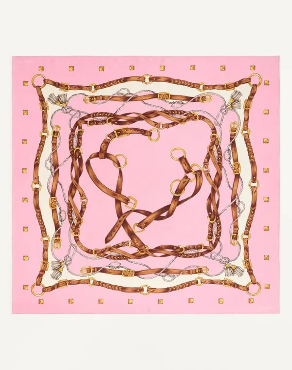 Valentino Garavani Silk Scarf With Stud Framed Print