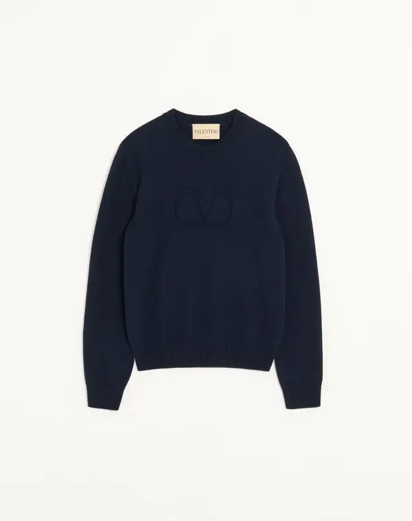 Valentino Garavani Wool Jumper With Tone-on-tone Vlogo Signature Embroidery