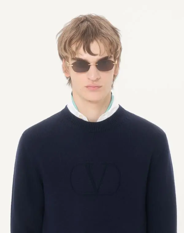 Valentino Garavani Wool Jumper With Tone-on-tone Vlogo Signature Embroidery