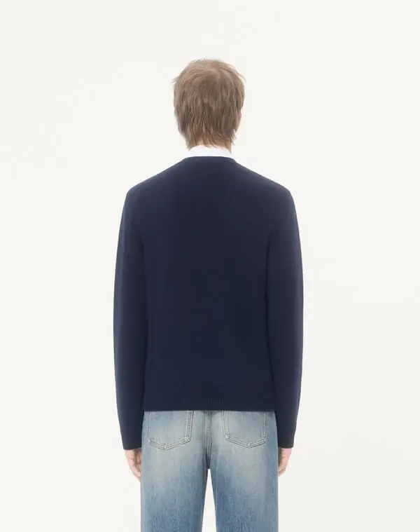Valentino Garavani Wool Jumper With Tone-on-tone Vlogo Signature Embroidery