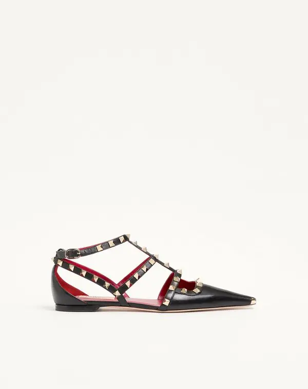 Valentino Garavani Rockstud Kidskin Ballerinas - Black