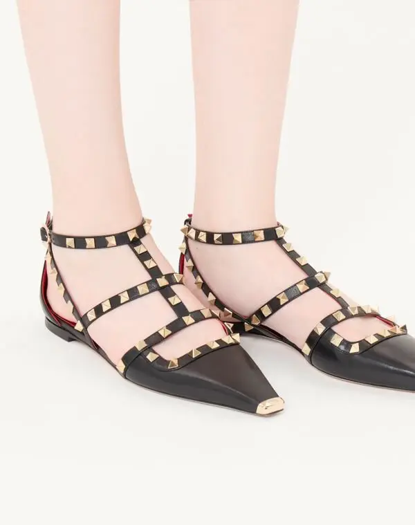 Valentino Garavani Rockstud Kidskin Ballerinas