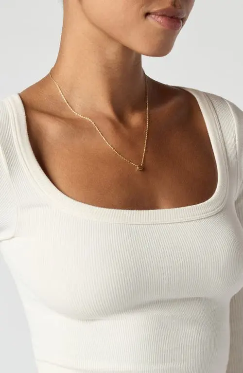 FLORENCE BY MILLS Seamless Square Neck Long Sleeve Crop Top - Jet Stream