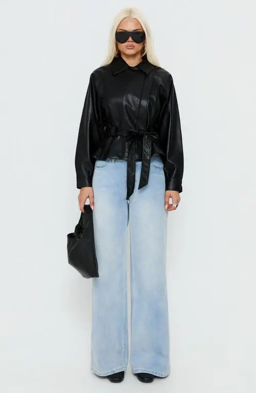 Princess Polly Authenticity Wrap Faux Leather Jacket