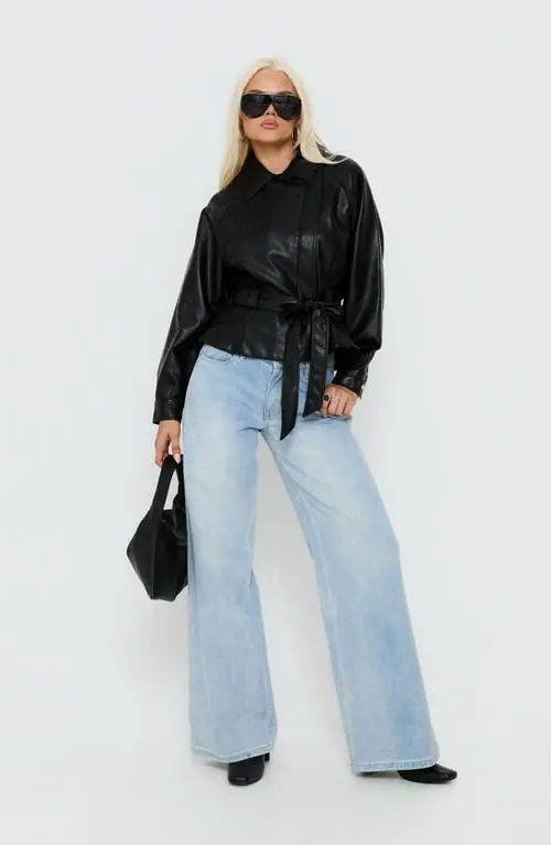 Princess Polly Authenticity Wrap Faux Leather Jacket