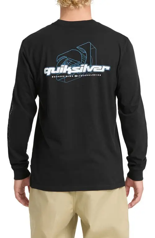 Quiksilver Third Dimension Graphic Long Sleeve T-shirt - Black