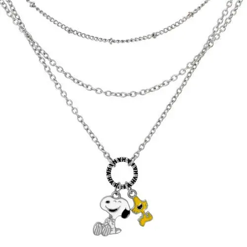 PEANUTS Snoopy And Woodstock Layered Necklace For