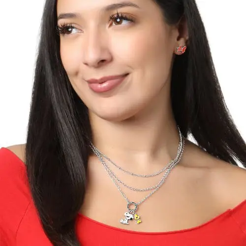 PEANUTS Snoopy And Woodstock Layered Necklace For