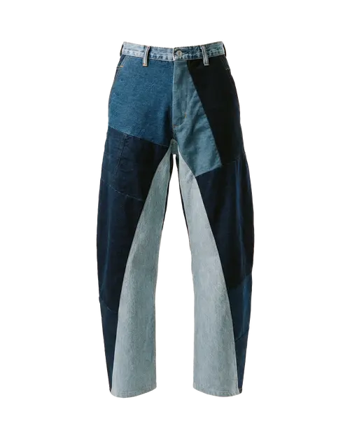 ALYSON EASTMAN Patch Jeans In Vintage Denim