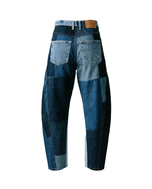 ALYSON EASTMAN Patch Jeans In Vintage Denim