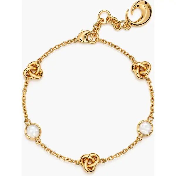 YOJ Knot Bracelet In And Crystals - Gold