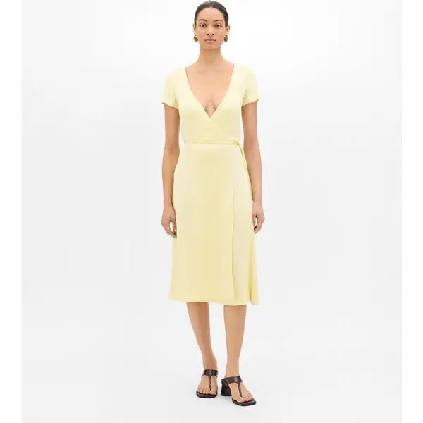Another Tomorrow Fluid Wrap Dress