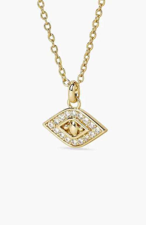 YOJ Evil Eye Pendant Short Necklace In & Crystals