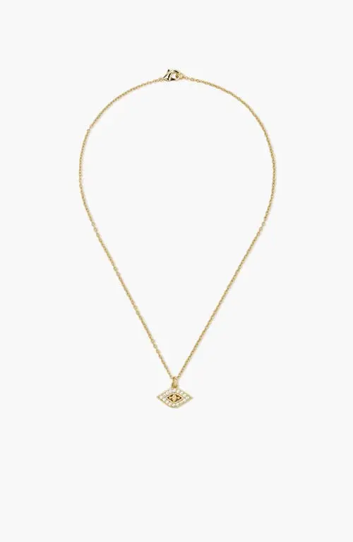 YOJ Evil Eye Pendant Short Necklace In & Crystals