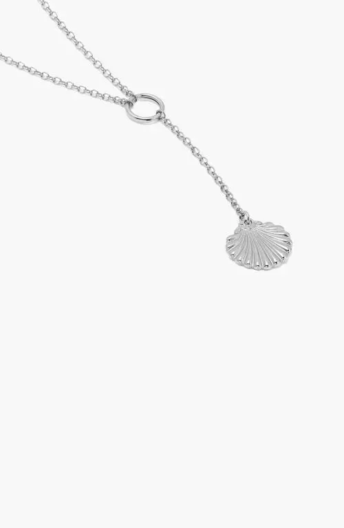 YOJ Coquille Shell Lariat Necklace In Silver