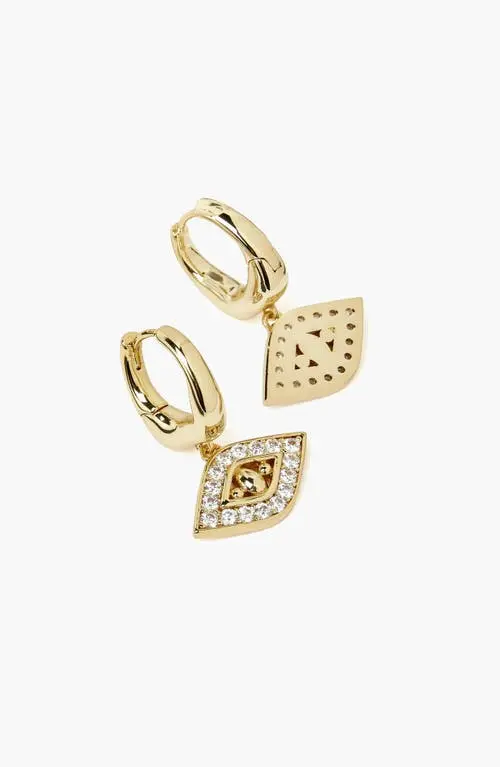 YOJ Evil Eye Drop Earrings In & Crystals