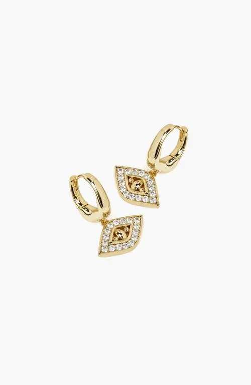 YOJ Evil Eye Drop Earrings In & Crystals