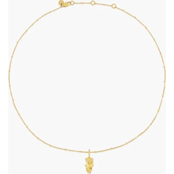 YOJ Visage Mini Pendant Choker Necklace - Gold