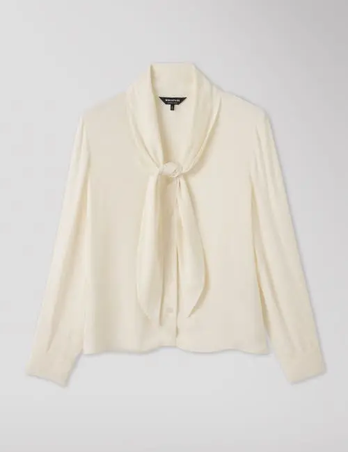 Whistles Tie Detail Crepe Blouse