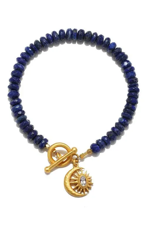 SATYA JEWELRY Trust Your Light Lapis Celestial Toggle Bracelet - Blue