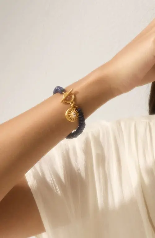 SATYA JEWELRY Trust Your Light Lapis Celestial Toggle Bracelet