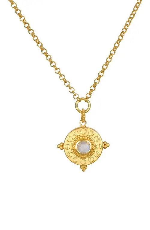 SATYA JEWELRY Moon Phases Moonstone Manifestation Locket Necklace