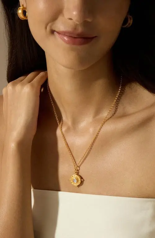 SATYA JEWELRY Moon Phases Moonstone Manifestation Locket Necklace