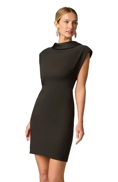 Adrianna Papell Crepe And Satin Cocktail Minidress