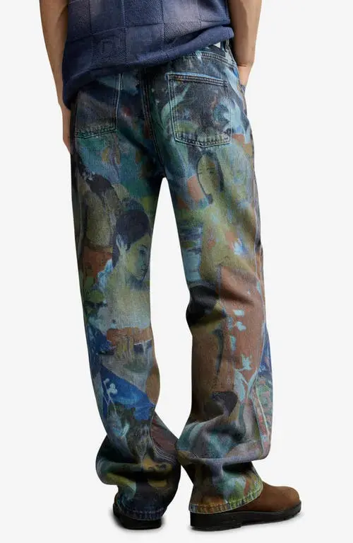 Desigual Graphic Straight Leg Jeans