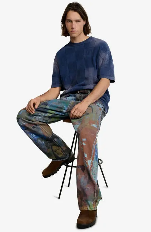 Desigual Graphic Straight Leg Jeans