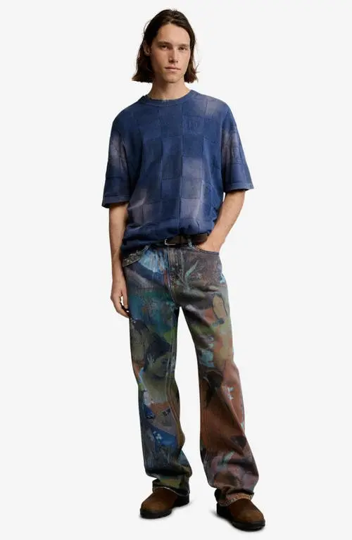 Desigual Graphic Straight Leg Jeans
