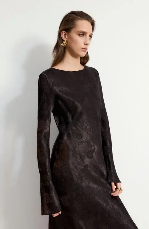 Mango Alegra Floral Long Sleeve Midi Dress
