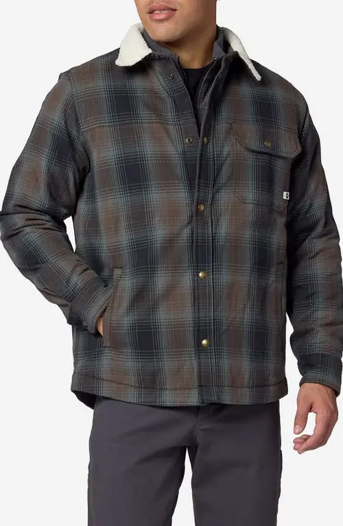 MARMOT Hidden Peaks Plaid Cotton Twill Shirt Jacket - Black Cobblestone Plaid