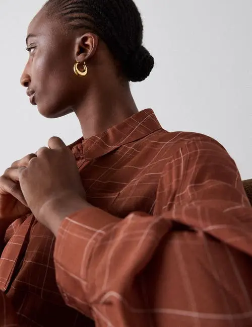 Whistles Etched Check Sheer Shirt