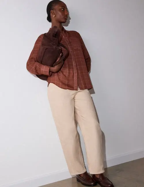 Whistles Etched Check Sheer Shirt