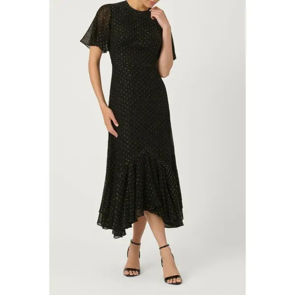 Shoshanna Velvet Dot Burnout Mallie Dress