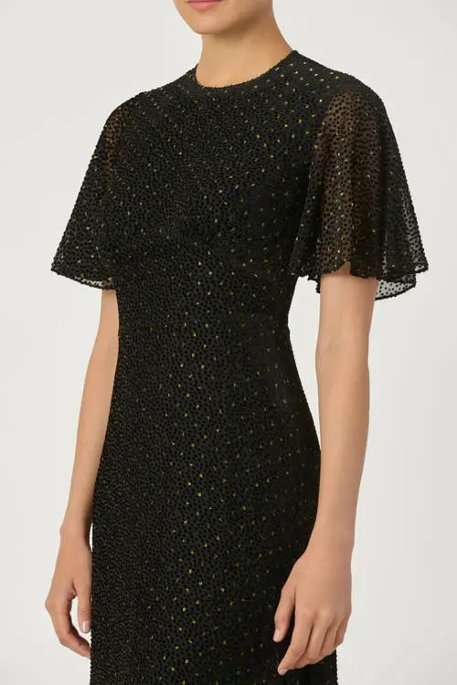 Shoshanna Velvet Dot Burnout Mallie Dress