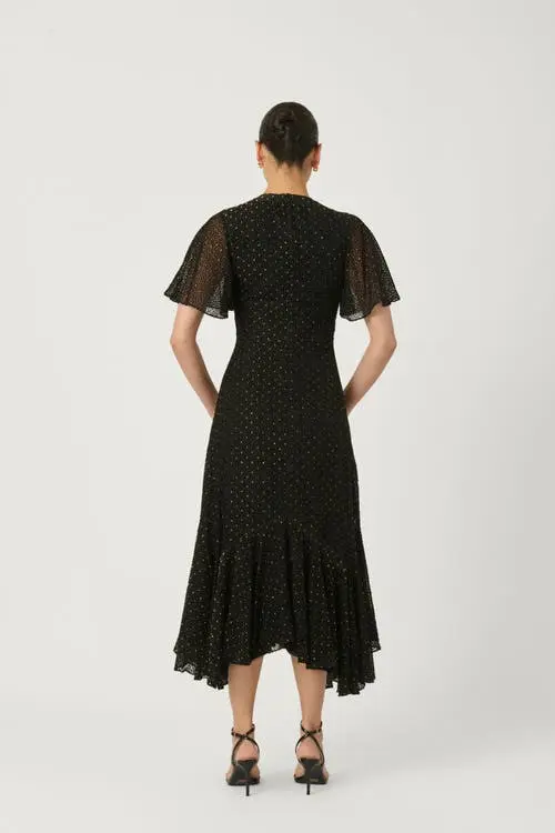 Shoshanna Velvet Dot Burnout Mallie Dress
