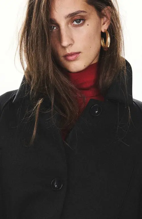 Mango Shirt Collar Belted Jacket