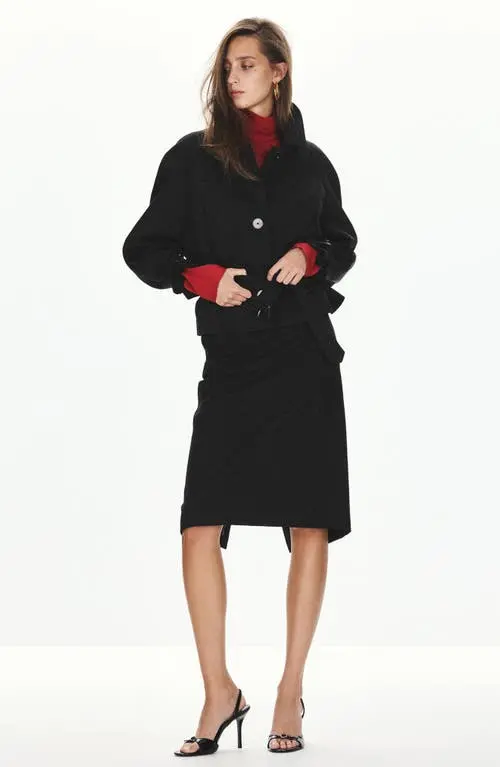 Mango Shirt Collar Belted Jacket