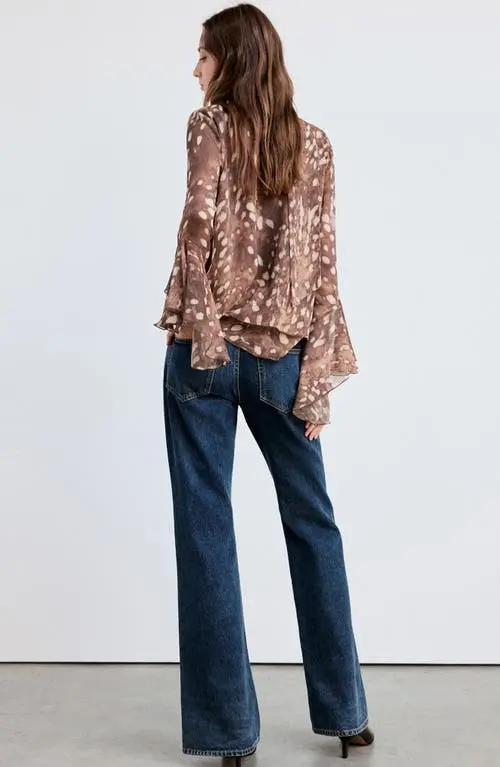 Mango Printed Chiffon Top